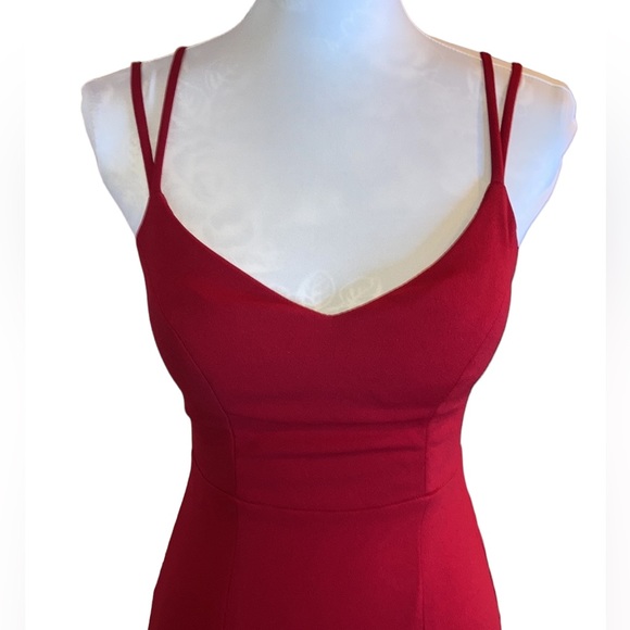 Emerald Sundae | Dresses | Emerald Sundae Red Double High Slit Gown ...